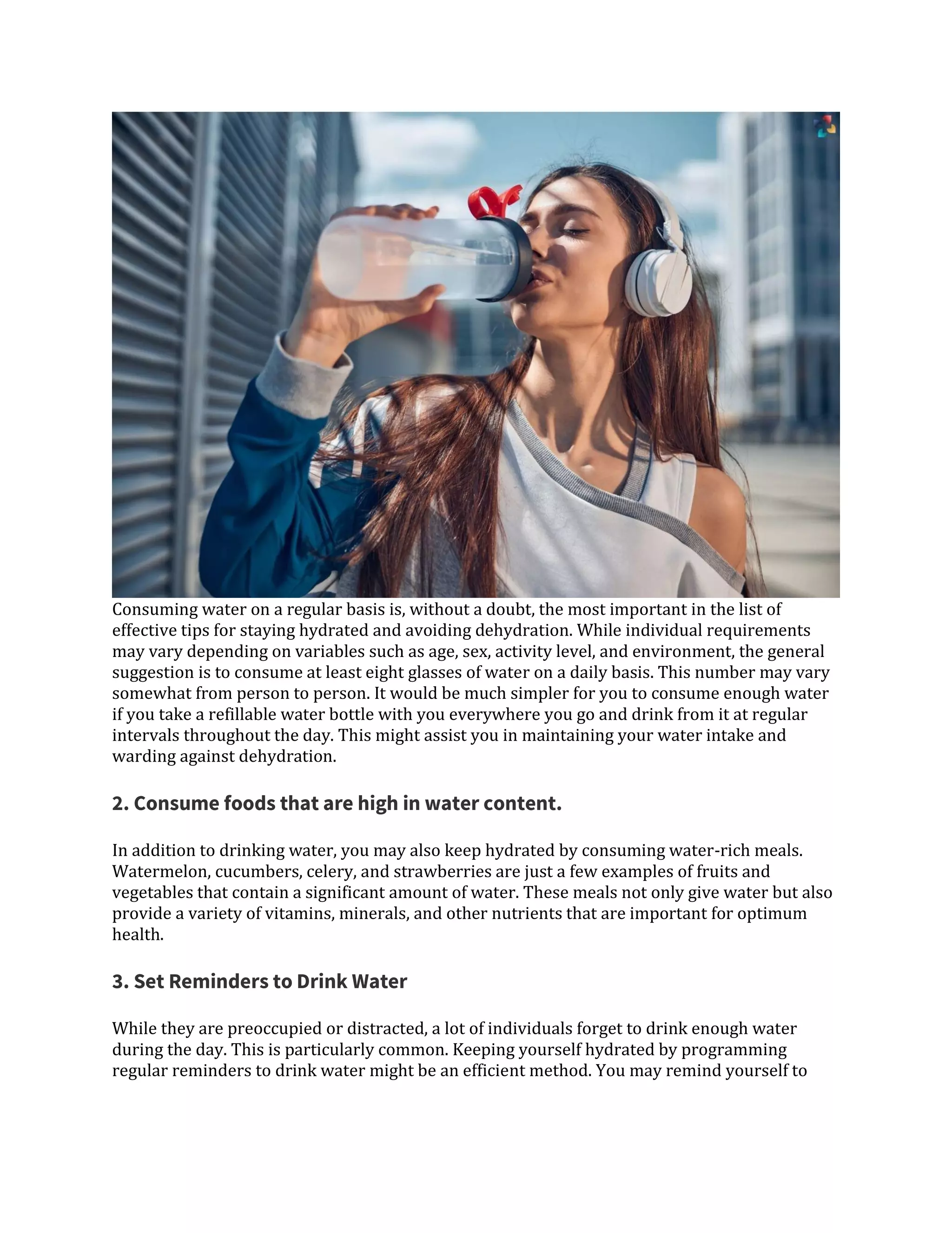 11 Effective Tips for Staying Hydrated and Avoiding Dehydration | PDF