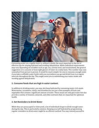 11 Effective Tips for Staying Hydrated and Avoiding Dehydration | PDF