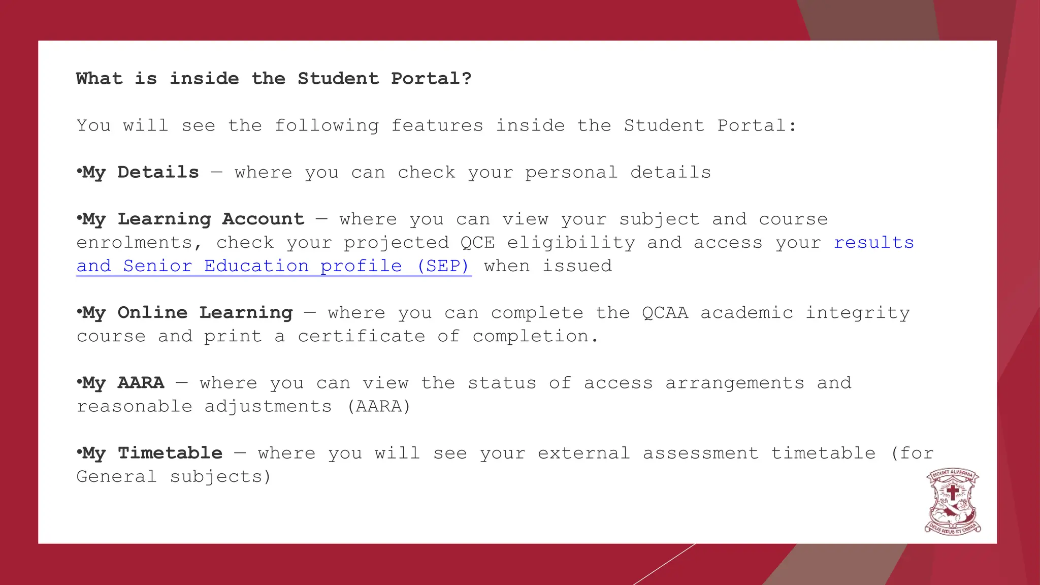 11EHS myQCE and Student Portal presentation.pptx