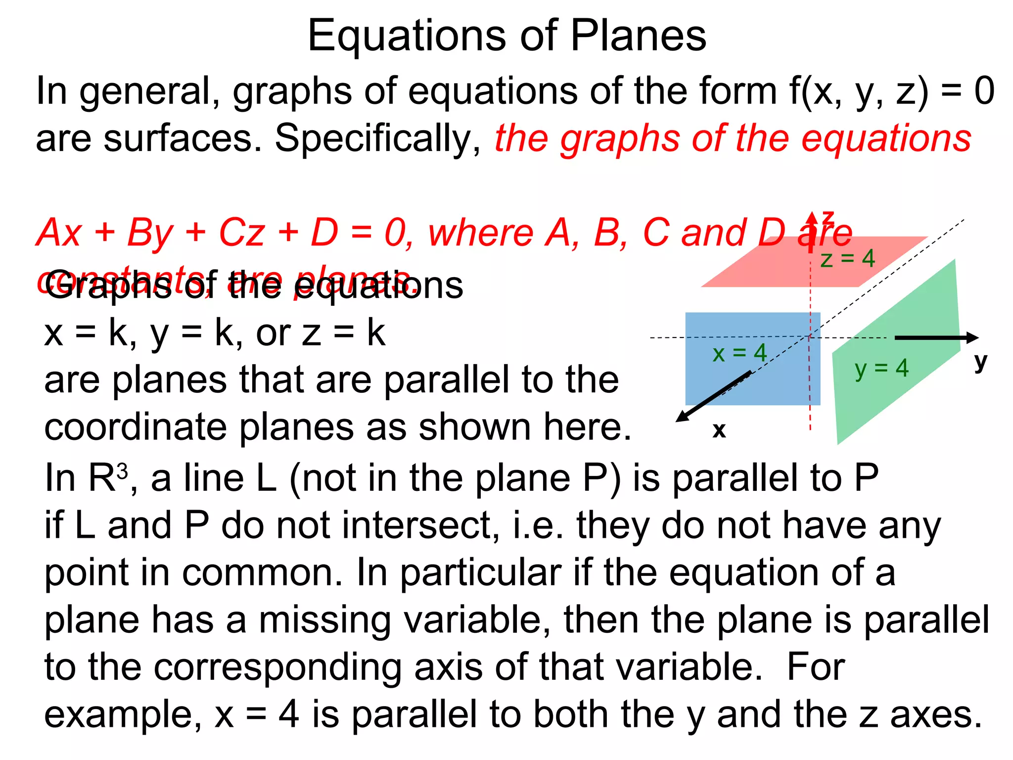 11 equations of planes | PPT