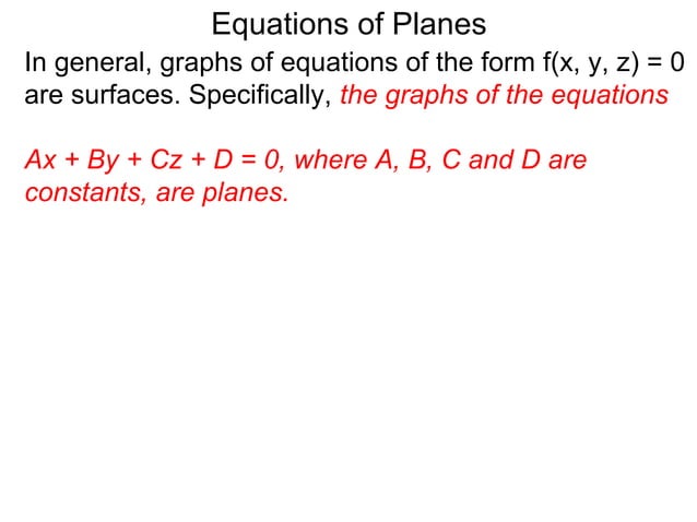 11 equations of planes | PPT