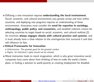 Ethics in innovation | PDF