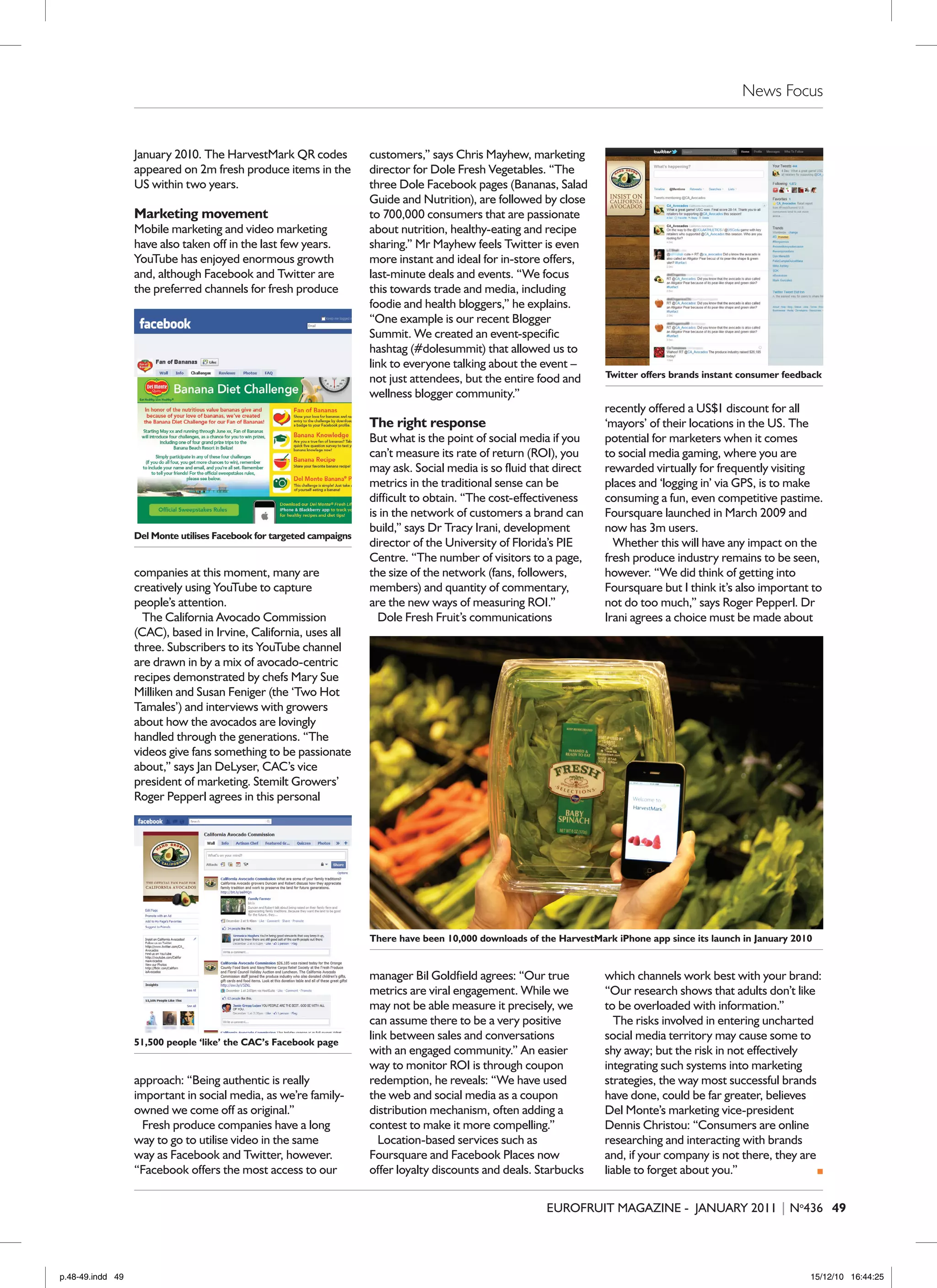 Eurofruit magazine January 2011 - the fresh, social network | PDF