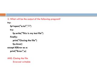 11exceptional Handling In Python Language Pptx