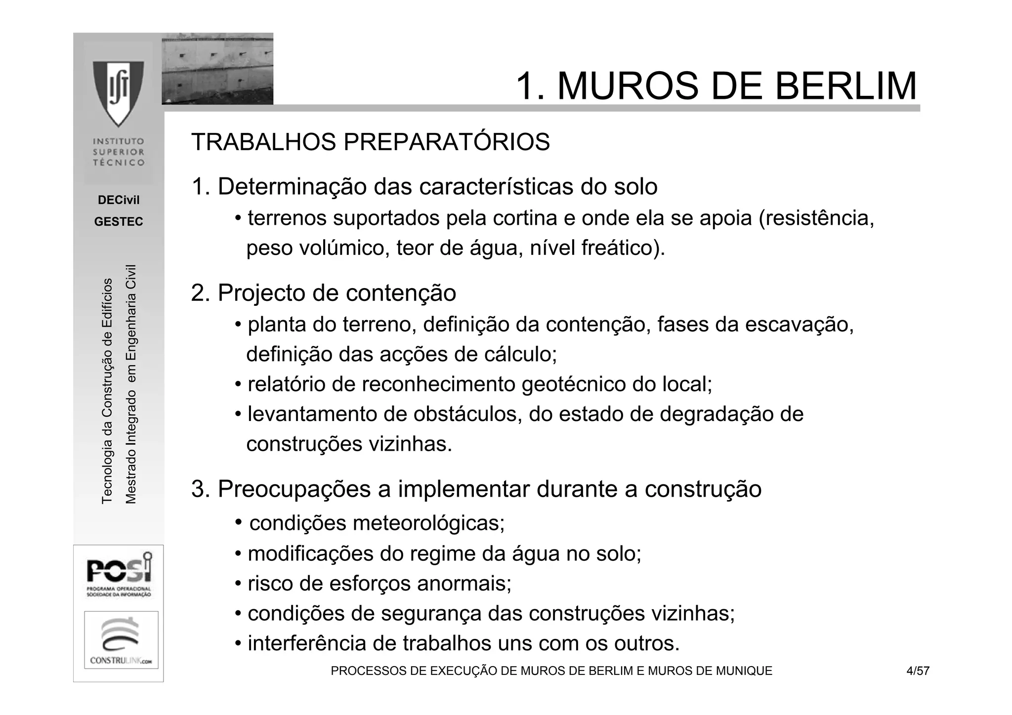 11 Execução de muros de Berlim e muros de Munique - 14ª e 15ª aulas ...