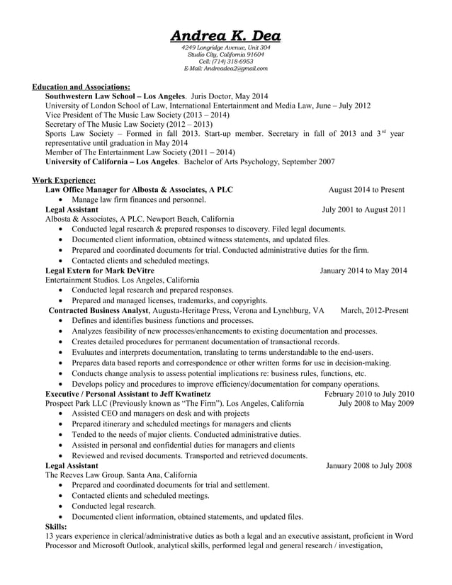 Andrea RESUME Aug 2016 | PDF