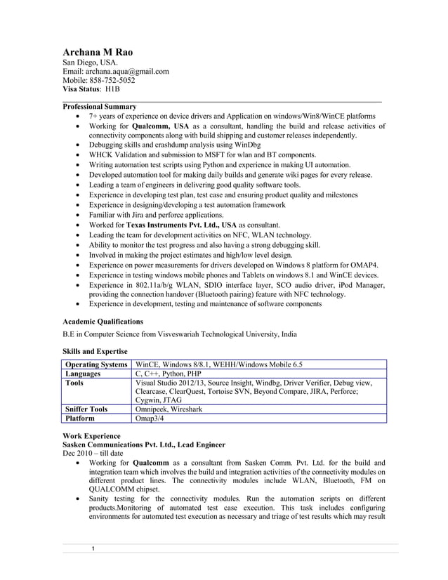Resume_Archana_Rao | DOC