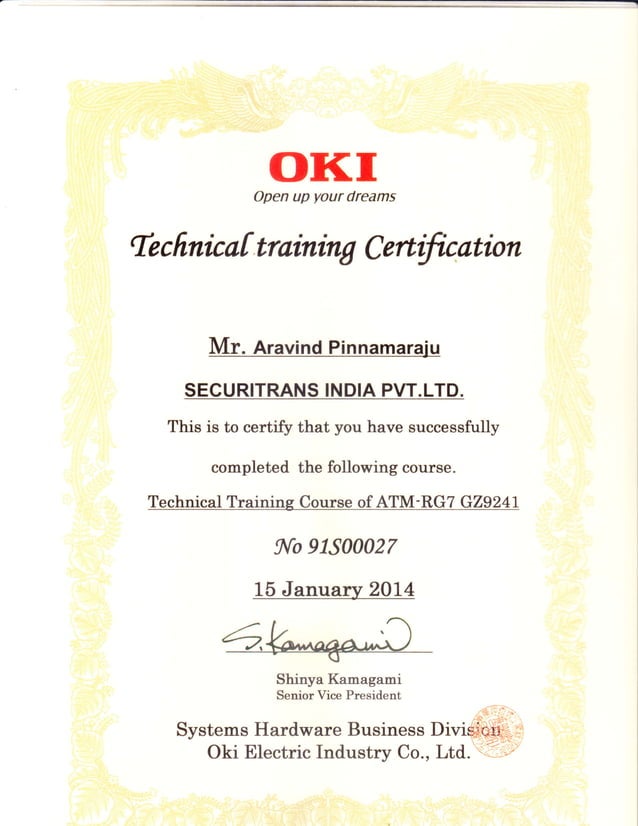 OKI Training Certificate | PDF