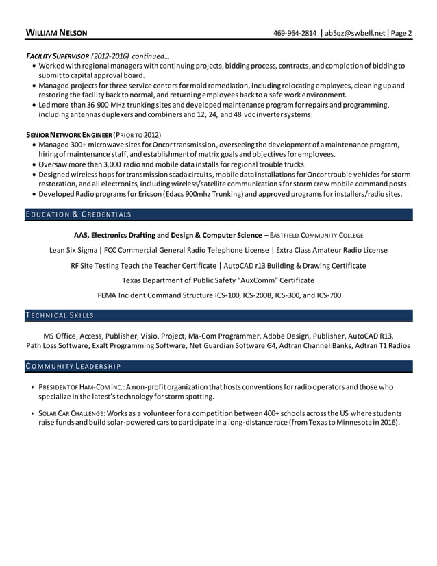 William Nelson resume | PDF