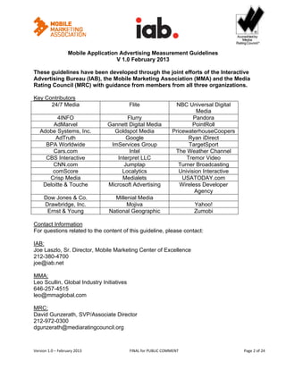 Mobile Application Advertising Measurement Guidelines | PDF | Computer ...