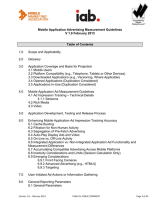 Mobile Application Advertising Measurement Guidelines | PDF | Computer Software and Applications ...