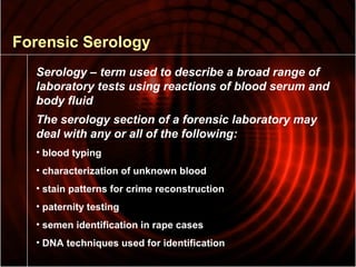 11 f forensic serology (student version) | PPT