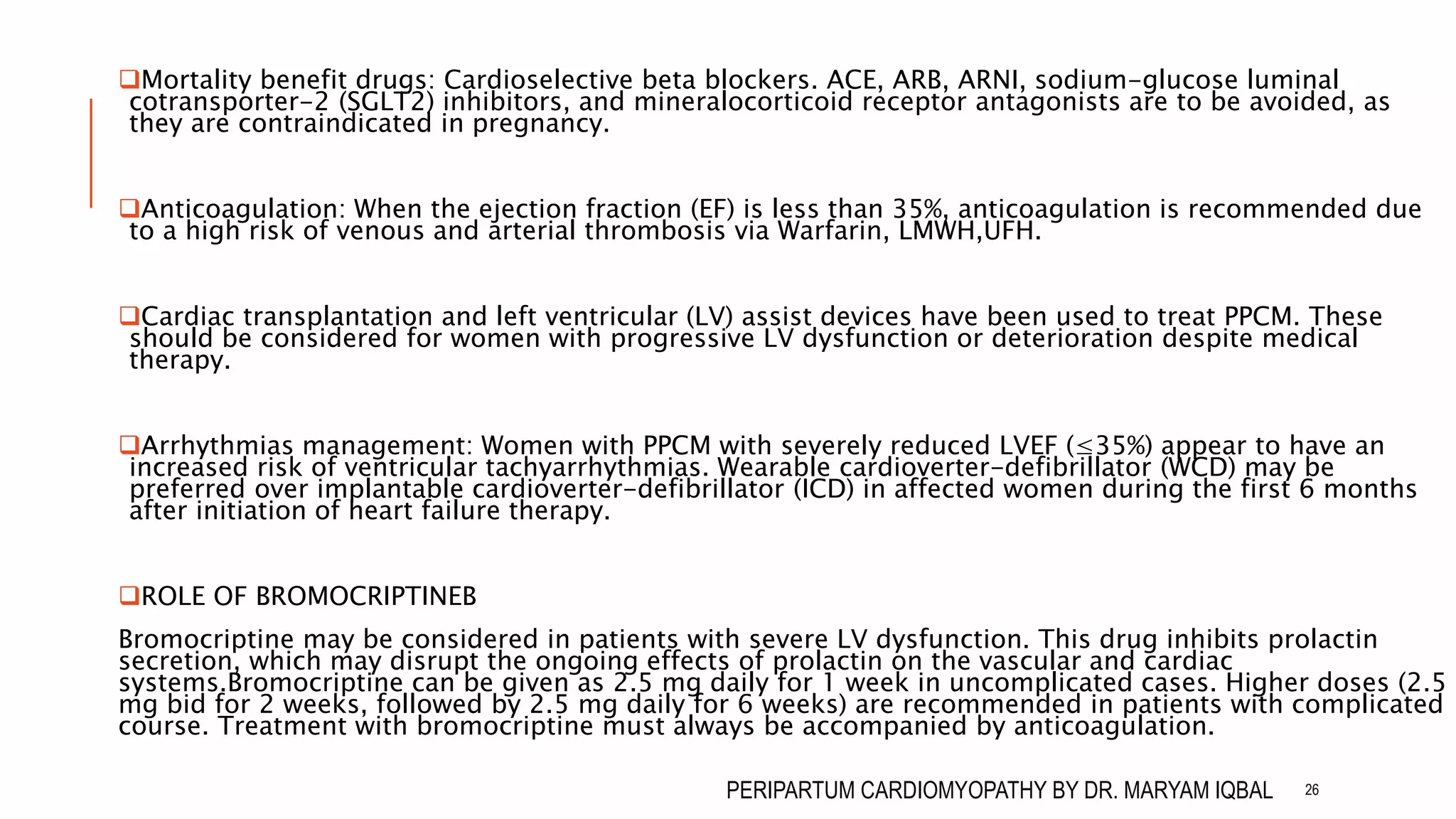 PERIPARTUM CARDIOMYOPATHY by Dr Maryam Iqbal.pptx
