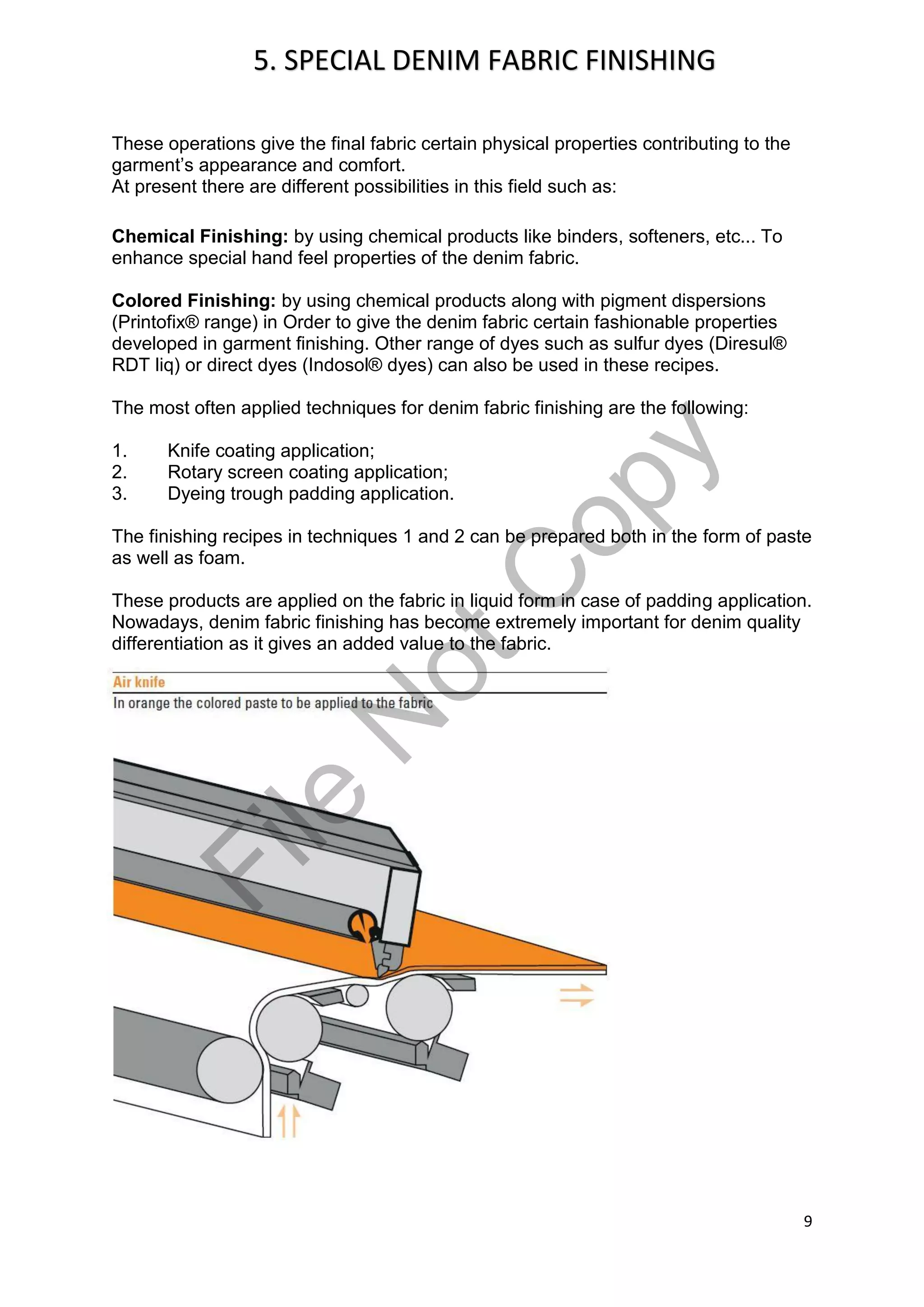 finishing process on denim fabric deepak | PDF