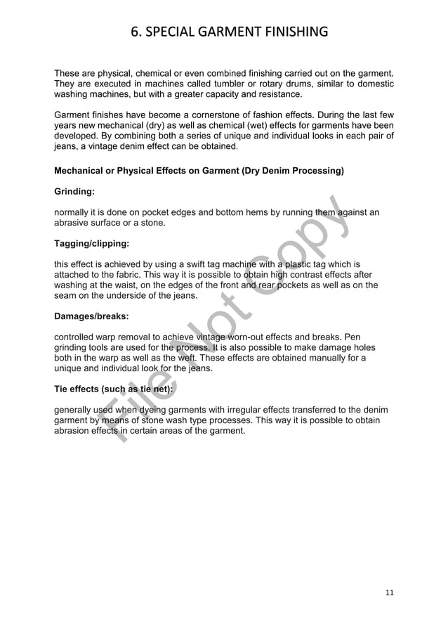 finishing process on denim fabric deepak | PDF | Needlework | Arts and ...