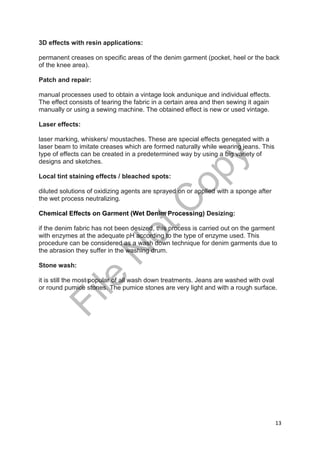 finishing process on denim fabric deepak | PDF