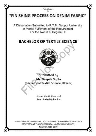 finishing process on denim fabric deepak | PDF