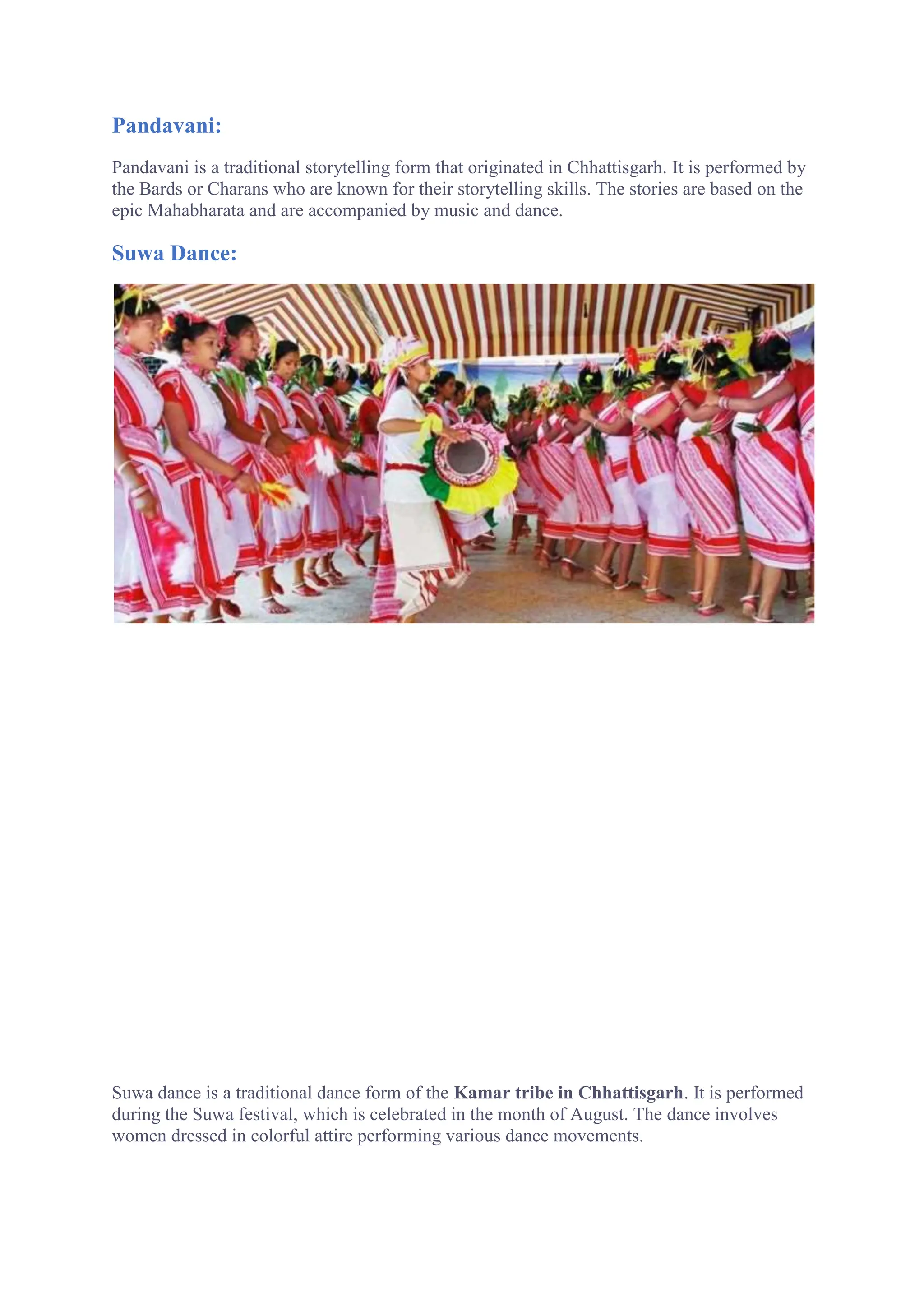 11 Folk Dances of Chhattisgarh - List here various folk dances | DOCX