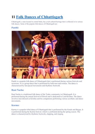 11 Folk Dances of Chhattisgarh - List here various folk dances | DOCX