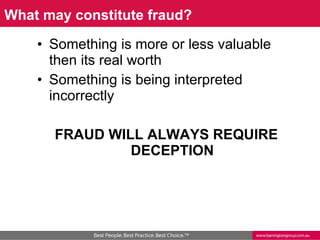 Controlling Fraud in Food & Beverage | PPT