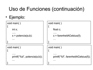 FUNCIONES LENGUAJE C | PPT