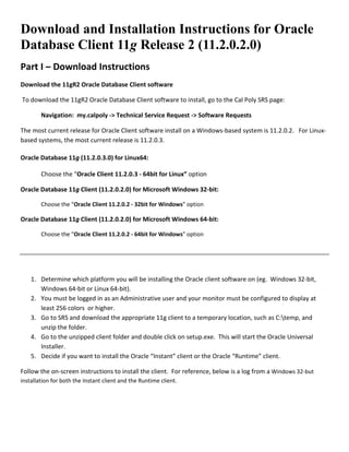 11g client install | PDF
