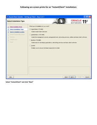 11g client install | PDF