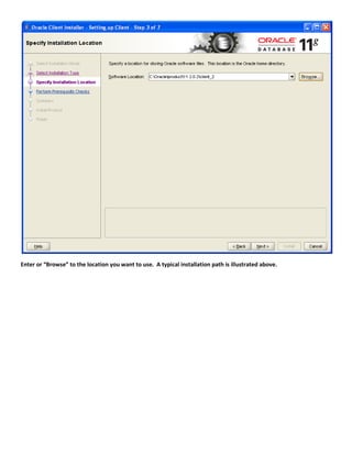 11g client install | PDF
