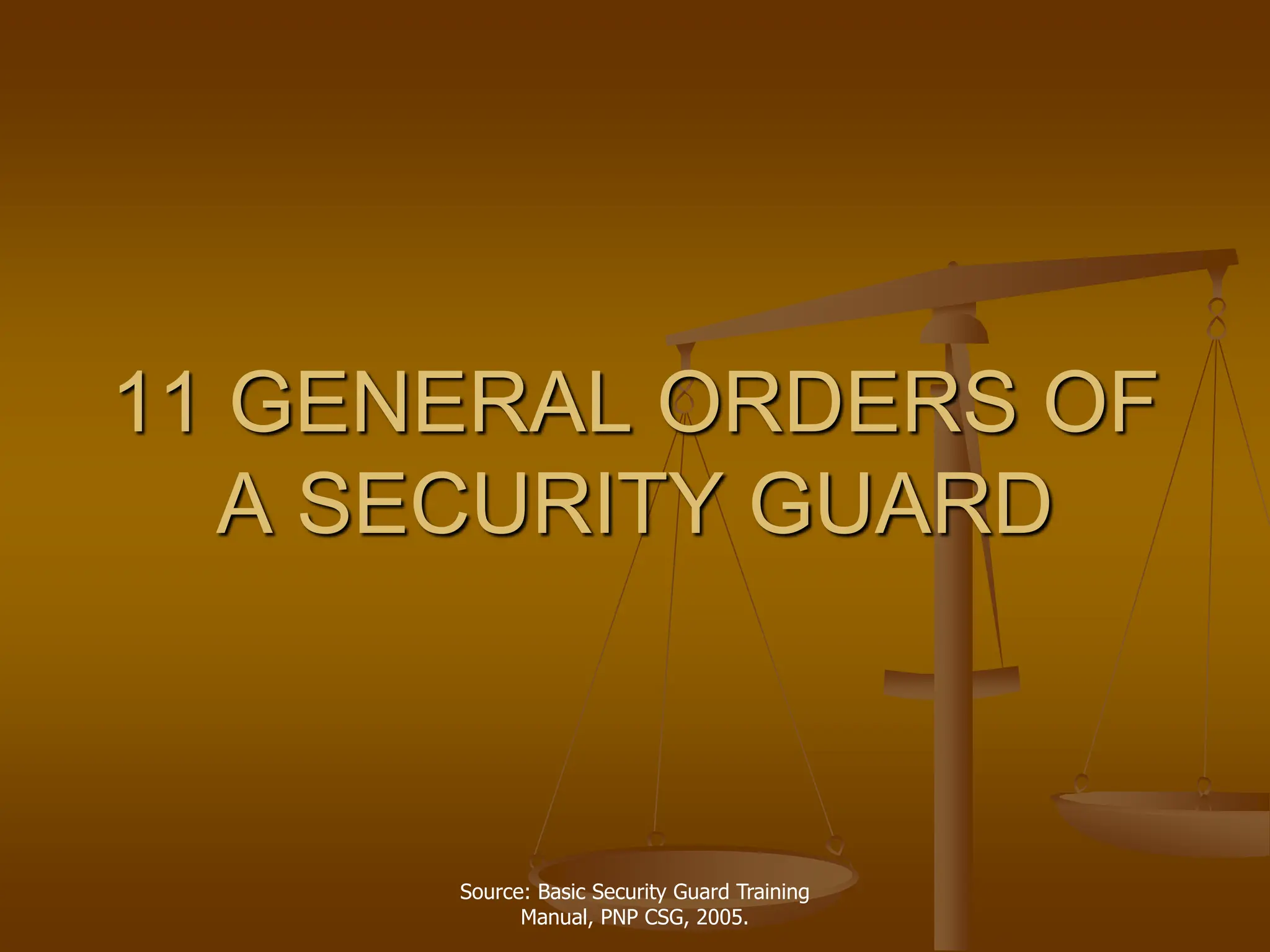 11 general orders for security personnel | PPT