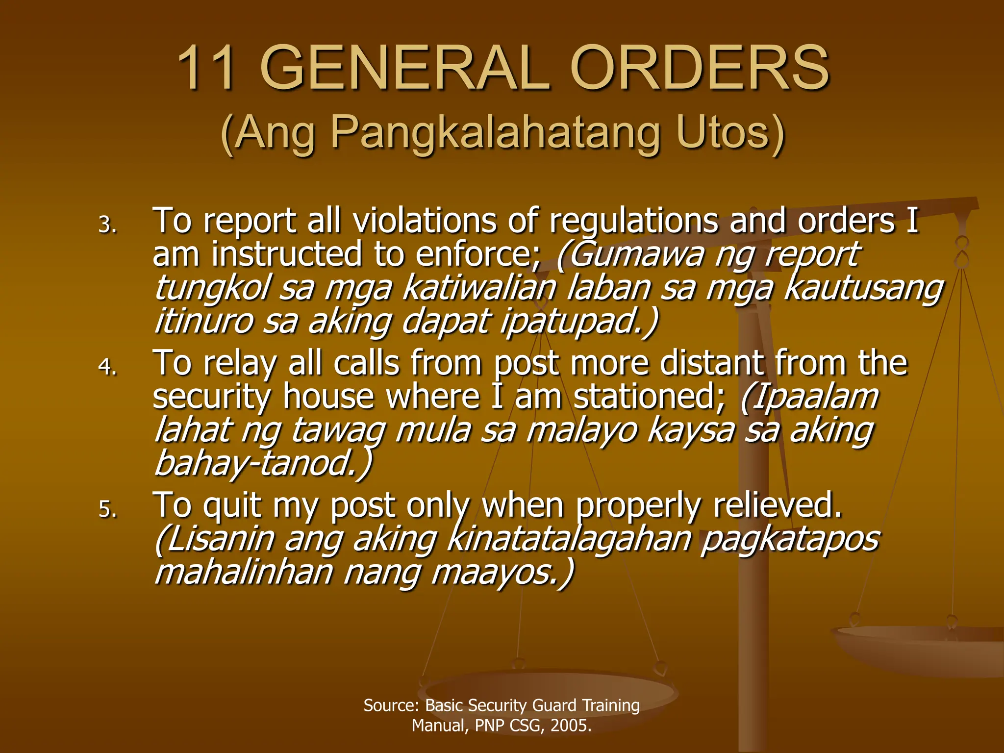 11 general orders for security personnel | PPT