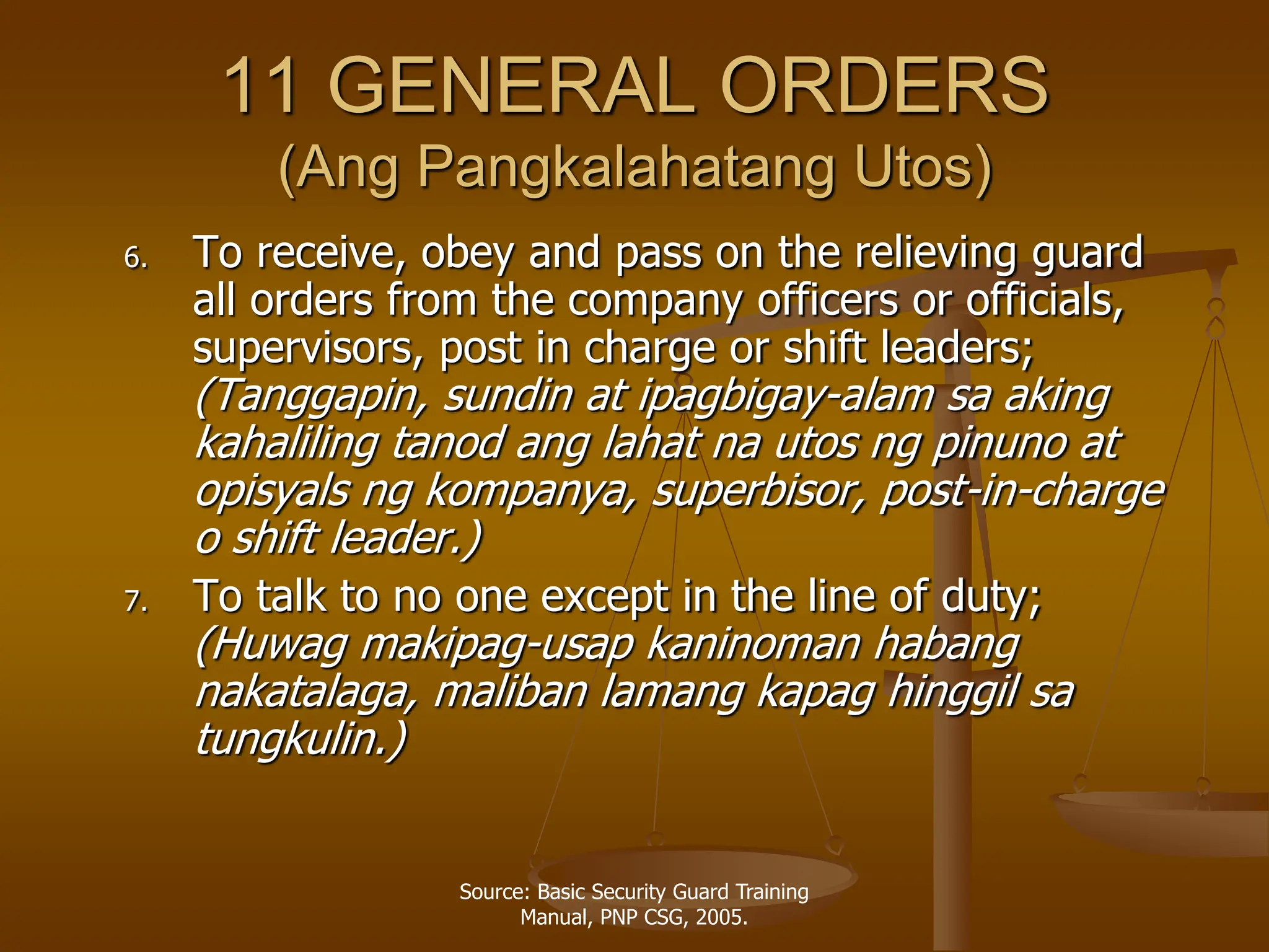 11 general orders for security personnel | PPT