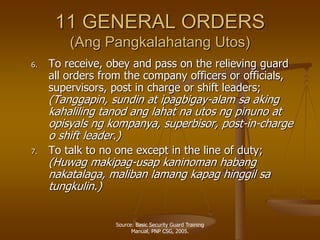 11 general orders for security personnel | PPT
