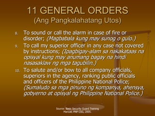 11 general orders for security personnel | PPT
