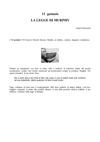 11 gennaio: Legge di Murphy | DOCX