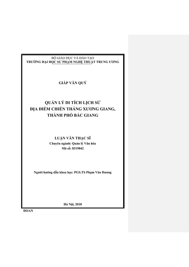 Đề tài: Di tích lịch sử Địa điểm chiến thắng Xương Giang, HOT, 9đ | PDF