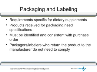 InstantGMP Cmpliance Series - Packaging and Labeling | PPT