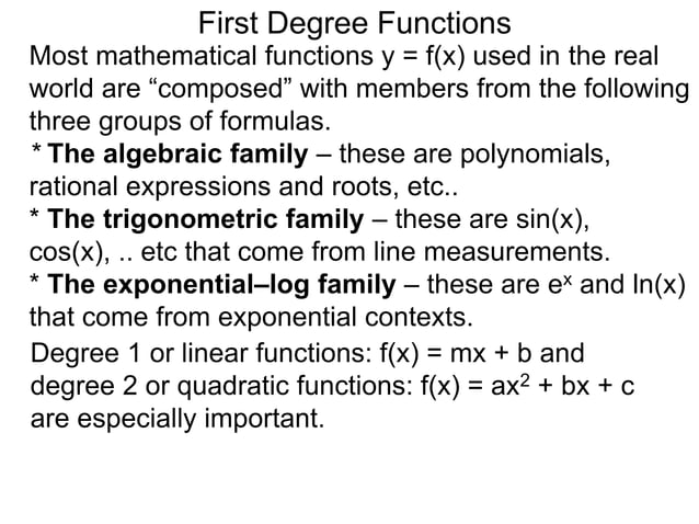 11 graphs of first degree functions x | PPT