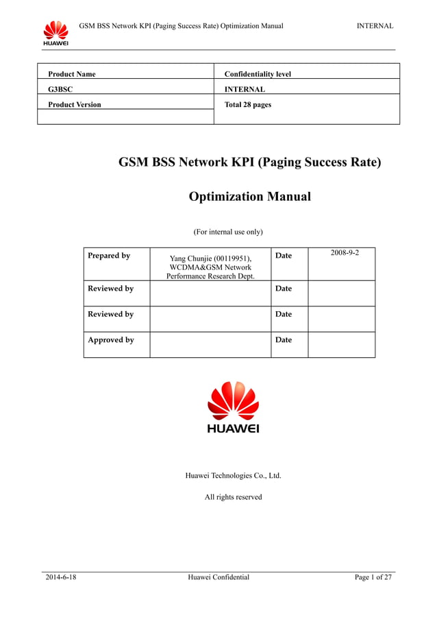 11 gsm bss network kpi (paging success rate) optimization manual | DOC