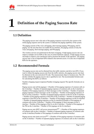 11 gsm bss network kpi (paging success rate) optimization manual | DOC