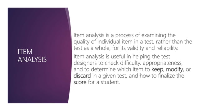 Qualitative Analysis of Test Items | PPT