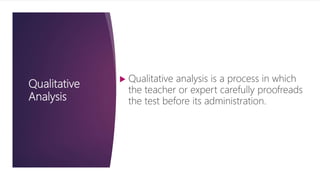 Qualitative Analysis of Test Items | PPTX