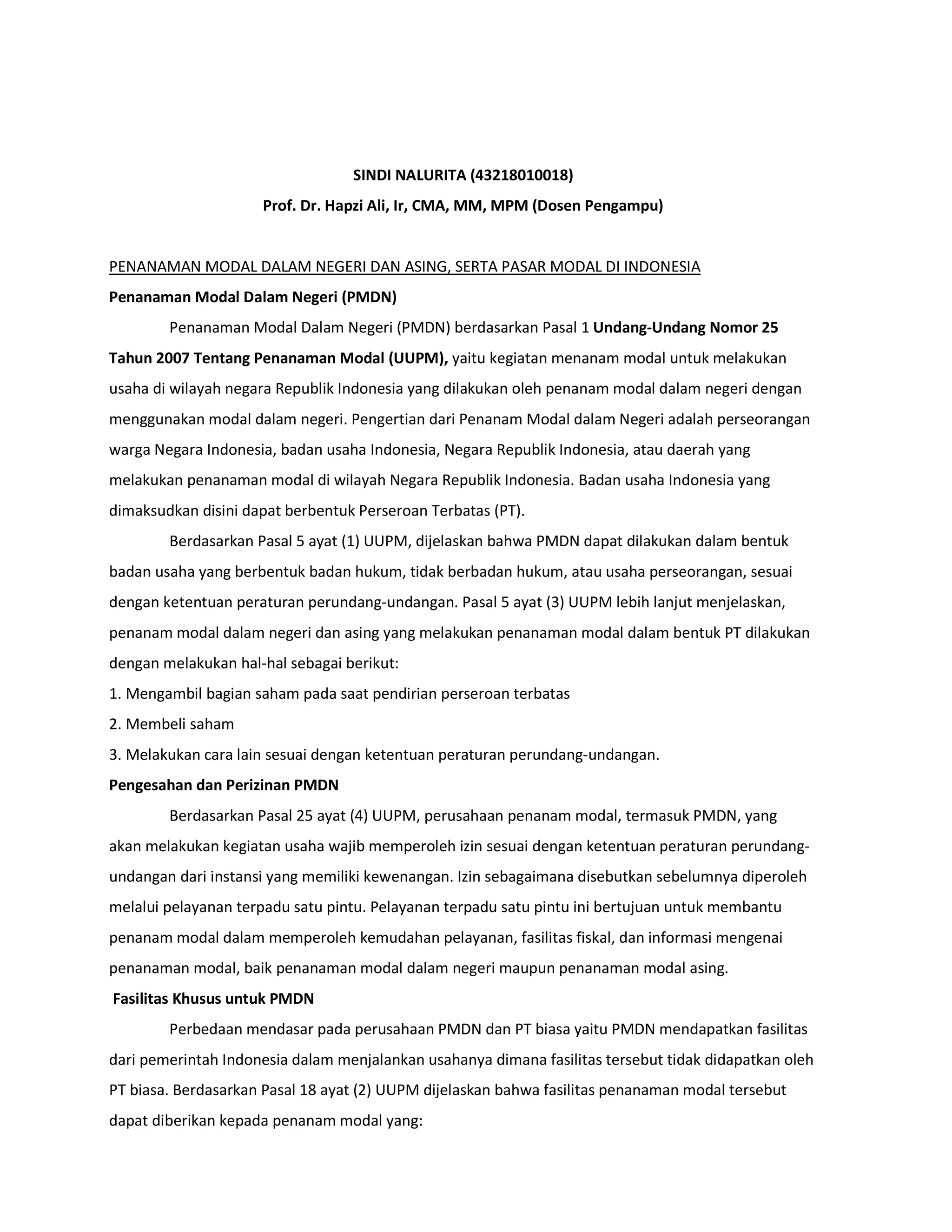 11, hbl, sindi nalurita, hapzi ali, penanaman modal dalam negeri dan asing, pasar modal ...