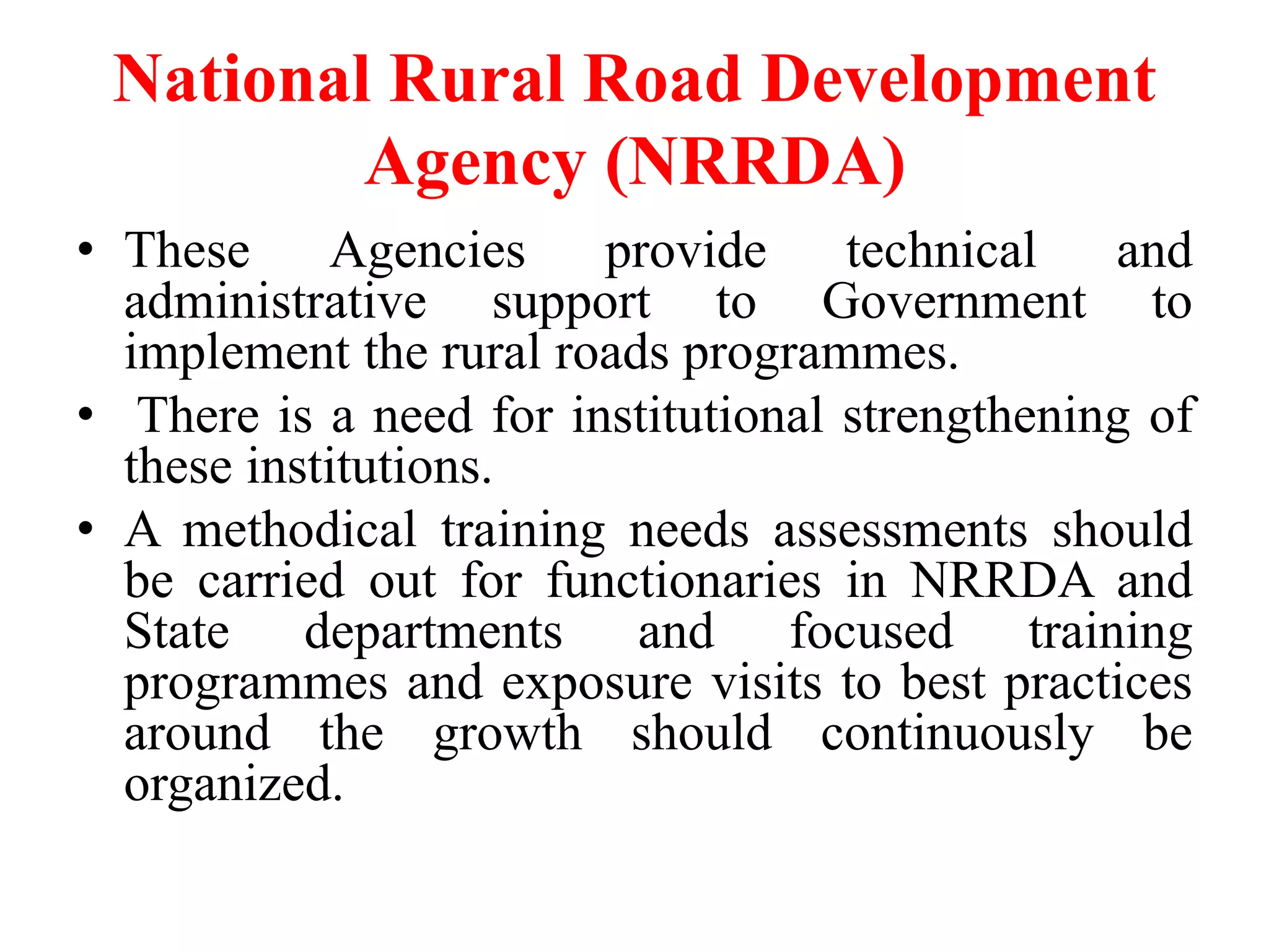 Indian Road Congress (IRC) & National Rural Road Development Agency ...