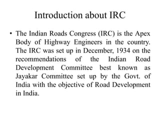 Indian Road Congress (IRC) & National Rural Road Development Agency ...