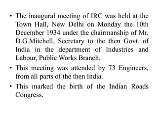 Indian Road Congress (IRC) & National Rural Road Development Agency ...
