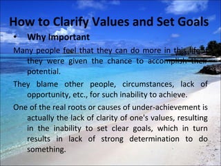 11 How To Clarify Values And Set Goals | PPT