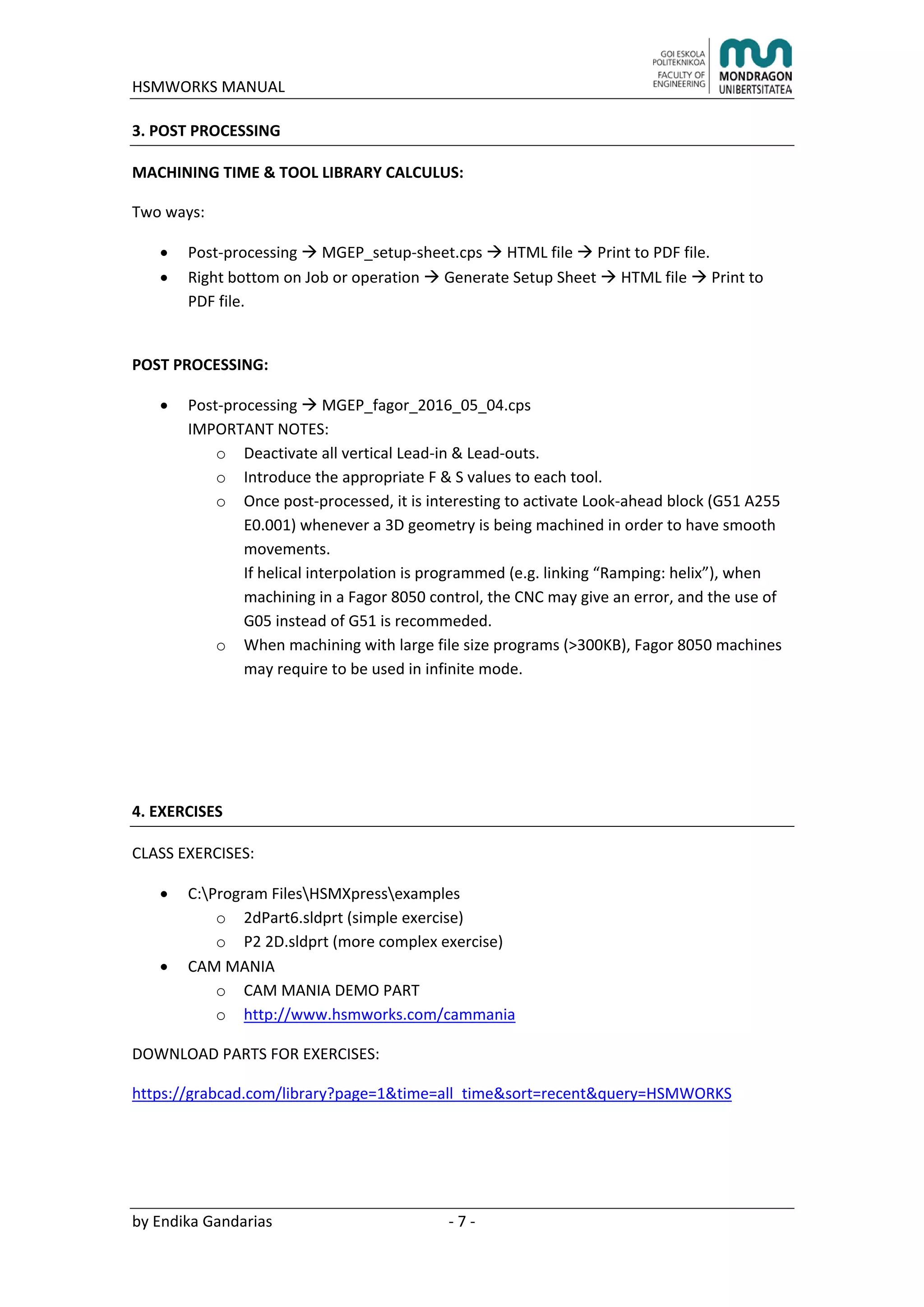 HSMWORKS manual | PDF