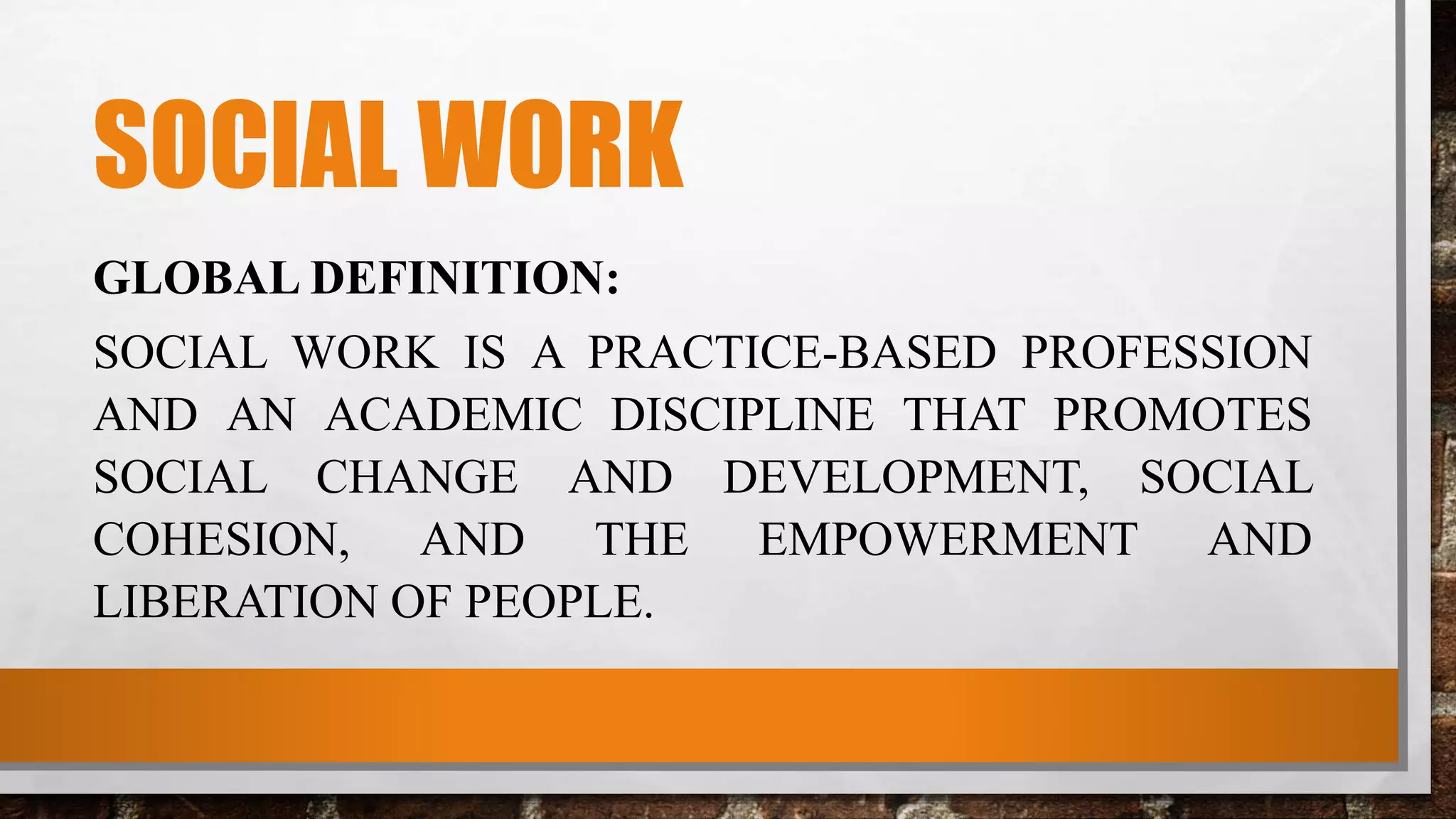 THE DISCIPLINE OF SOCIAL WORK | PPTX