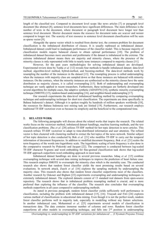 Oversampling vs. undersampling in TF-IDF variations for imbalanced Indonesian short texts ...