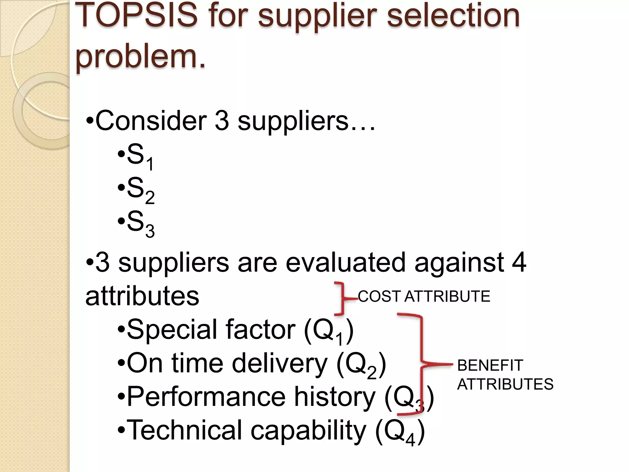TOPSIS - A multi-criteria decision making approach | PPTX